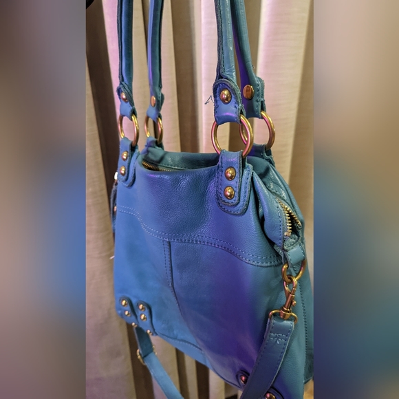 Linea Pelle | Bags | Linea Pelle Turquoise Leather Purse With Zebra ...